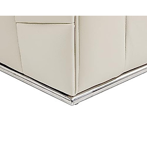 Blackjack Furniture Surton Top Grain Italian Leather Sectional Sofa for Living Room and Home Office, Modern Luxury L-Shaped Couch, 117" W, Right Arm Facing, Beige