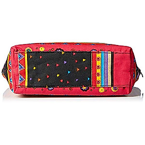 Laurel Burch Medium Tote Zipper Top, 12 by 3-1/2 by 8-1/2-Inch, Tres Gatos, Red/Orange/Blue