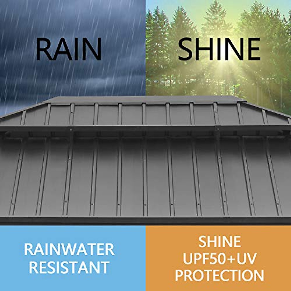 Outdoor Patio Hardtop Gazebo with Netting,Galvanized Steel Double Roof Canopy Gazebo,Aluminum Frame for Patio,Garden,Backyard,Lawn and Deck,Black(10x12ft)