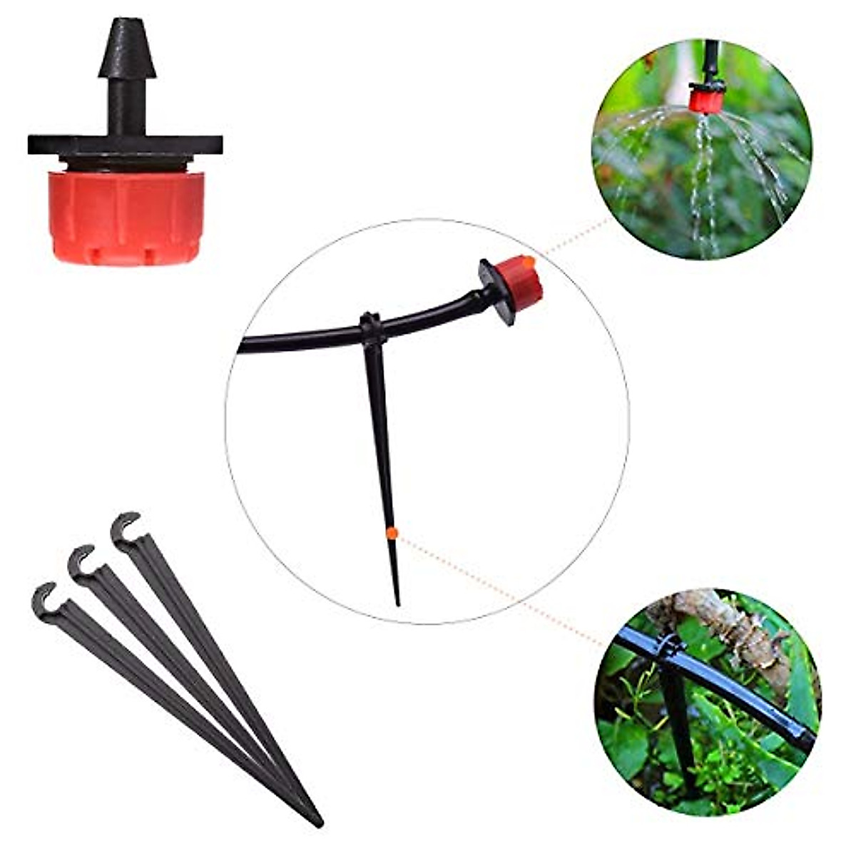 MSDADA Drip Irrigation Kit, Garden Irrigation System 1/4" Blank Distribution Tubing Hose Watering Kit, DIY Automatic Irrigation Equipment for Plant, Garden, Greenhouse, Patio, Flower Bed, Lawn (81ft)