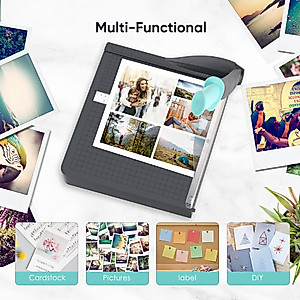 Paper Cutter, A4 Paper Trimmer with Safety Guard, 12" Cut Length Paper Cutting Board, Guillotine Trimmer with 16 Sheets Capacity, Paper Slicer for Scrapbooking Craft, Coupon, Label, Cardstock