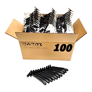100 Box of Bullet Blades Black Razor Blades Disposable Stainless Steel Hospitality Quality Shavers High End Twin Blade Razors for Men and Women