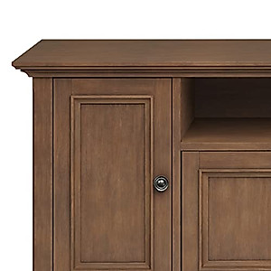 SIMPLIHOME Amherst SOLID WOOD 72 Inch Wide Transitional TV Media Stand in Rustic Natural Aged Brown for TVs up to 80 Inches, For the Living Room and Entertainment Center