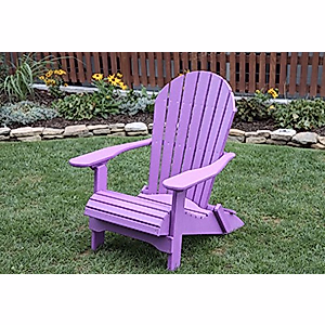 Bright Purple-Poly Lumber Folding Adirondack Chair with Rolled Seating Heavy Duty Everlasting Lifetime PolyTuf HDPE - Made in USA - Amish Crafted