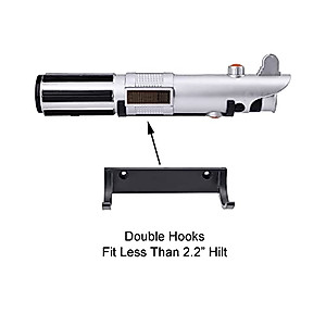 LEKUSHA Lightsaber Hilt Wall Mount Holder Light Saber Hilt Display Rack Hook Stand, Compatible for Any Lightsaber Hilt, Black Pack of 4