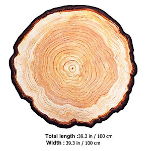 Veemoon Round Area Rugs with Tree Annual Ring Design Living Room Mat Carpet Non Slip Doormat Kitchen Rugs Chair Mats Bathroom Accessories Gifts for Bedroom Floor