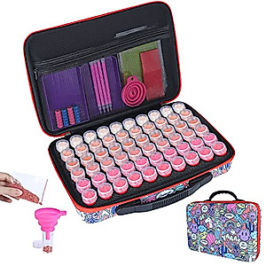 Diamond Painting Accessories,60 Small Storage Container for 5D Diamond,Rhinestones Nail Gems,Beads Storage Box,Diamond Art Kit Accessories Tool with Tray and Diamond Pen