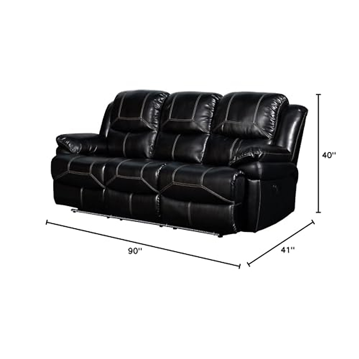 New Classic Furniture Flynn Sofa with Lighted Base, Black