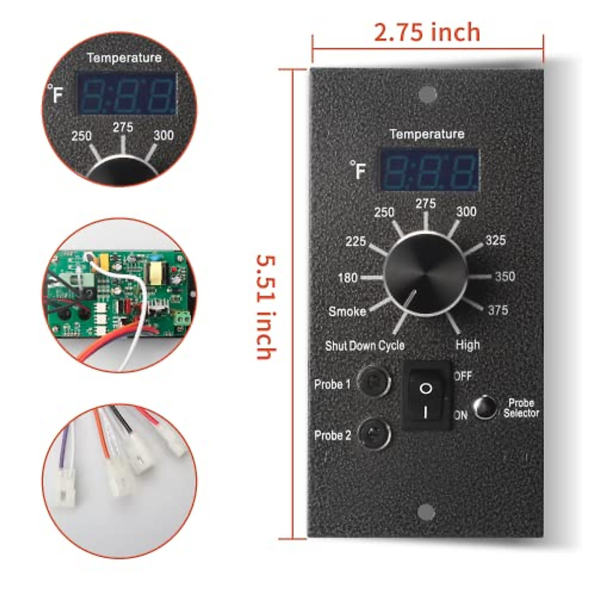Replacement for Traeger Digital Thermostat Kit Controller, Compatible with Most Traeger Wood Pellet Grills, The Upgrade Kit Comes with 2 Temperature Probes and 1 Furnace Temperature Probe…