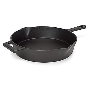 Ecolution Farmhouse Cast Iron Pre Seasoned Fry Pan, 11-Inch,Black