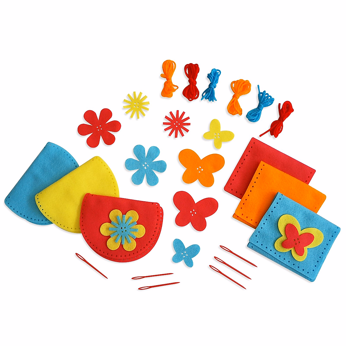 Serabeena Sew Your Own Purses - Sewing Kit for Kids - Felt Crafts for Kids - Sewing for Kids Ages 4-8 Plus - Felt Kit - Helps Develop Fine Motor Skills - DIY Kits for Kids with 6 Purses & Accessories