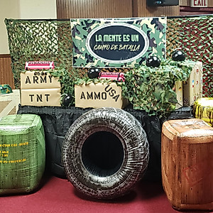 LOOGU Custom Woodland Camo Netting Camping Military Hunting Camouflage Net (150D Polyester, 7x26ft)