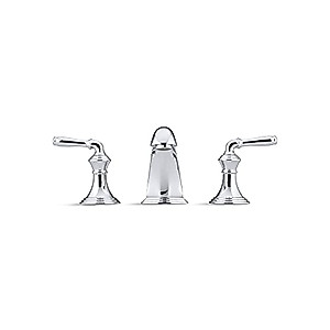 Bathroom Faucet by KOHLER, Bathroom Sink Faucet, Devonshire Collection, 2-Handle Widespread Faucet with Metal Drain, Polished Chrome, K-394-4-CP
