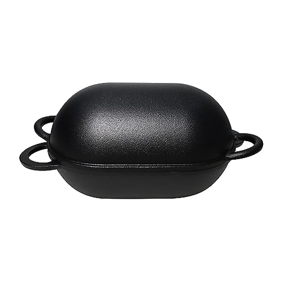 Crucible Cookware Cast Iron Bread Pan with Lid (Pre-Seasoned) with Loop Handles – Oven Safe Form for Baking and Cooking, Artisan Bread Kit - Loaf Pan