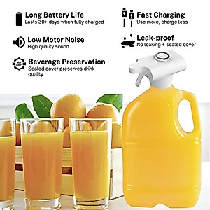 Automatic Electric Rechargeable Milk Dispenser for Fridge Gallon, Drink Dispenser for Kids / Elderly, Leakproof Beverage Dispenser for Party / Outdoor