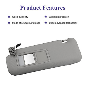 JDMON Compatible with Sun Visor Mazda CX-9 2010 2011 2012 2013 2014 2015 Left Driver Side Gray with Lamp Replaces TDY1-69-320