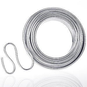 Aluminum Wire, Anezus 9 Gauge 12 Gauge 18 Gauge Bendable Metal Wire Armature Aluminum Craft Wire for Wreath Making Beading Floral (Silver, 3 mm Thickness)