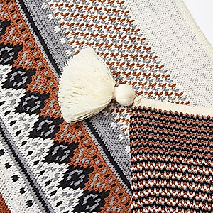 BlossoME Knit Blanket Throws 50”*66” Brown/All Season Boho Throws/Decorative Blanket Throws for Beds, Chairs, Sofas, Couch/Brown Thermal Throw Blankets for Gifts, Beige