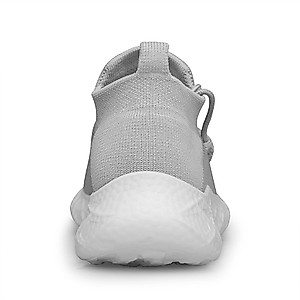 SILLENORTH Women's Walking Shoes Sock Sneakers Slip On Mesh Sport Running Shoes Casual Lightweight Shoes for Gym Work Jogging Light Grey Size 9