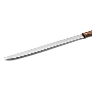 ARCOS Carving Knife 10 Inch Stainless Steel. Sharp Ham Slicer Knife to Cut Ham and Meat. Compressed Wood Handle and 250mm Blade. Series Latina. Color Brown