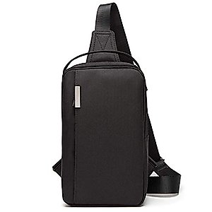 YUKABAN Sling Bag Water Resistant Shoulder Chest Crossbody Bags Sling Backpack for Men Women (Black)
