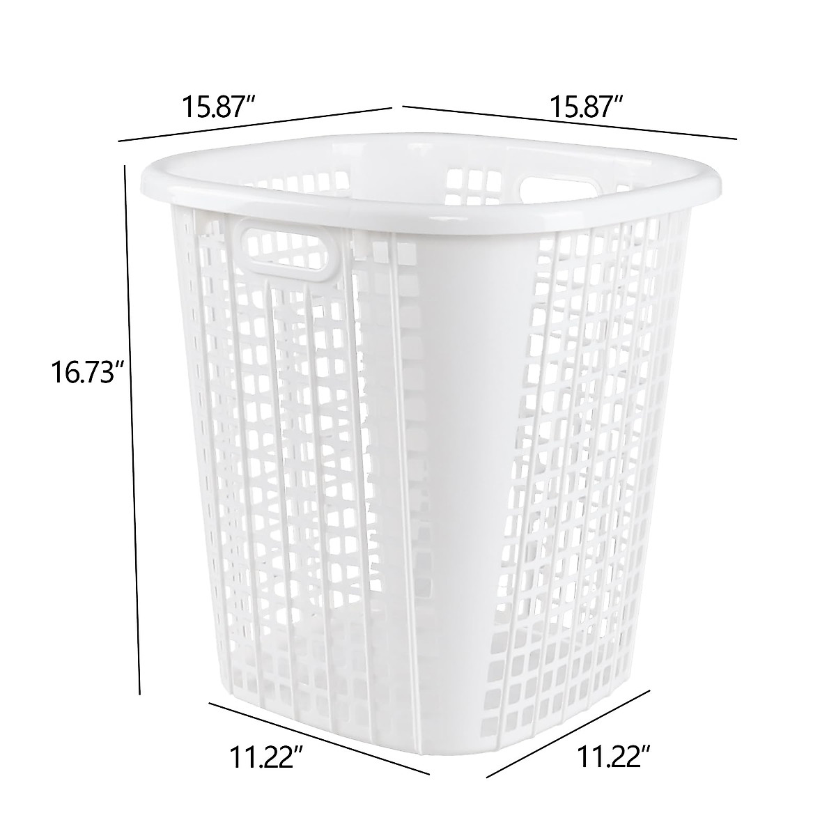 Asking 50 L Plastic Dirty Clothes Hampers, 6 Pack Tall Laundry Basket with Handle, White