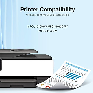 LC401XL Ink Cartridges(4 Pack) Replacement for Brother LC401 Ink Cartridges High Yield for MFC-J1010DW / MFC-J1012DW / MFC-J1170DW Printer(Black, Cyan, Magenta, Yellow)