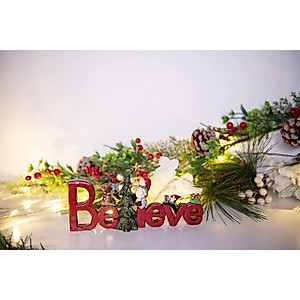 Newman House Studio Believe Sign Christmas Decor Tabletop - Christmas Holiday Figurine Christmas Decorations 8.5 * 1.5 * 4 Inch