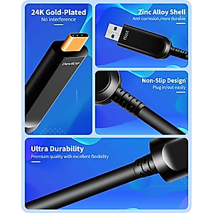 DWLCWY Fiber Optic USB A to USB C Cable (50ft),10Gbps High Speed USB 3.1 Cable for VR, Webcam,etc