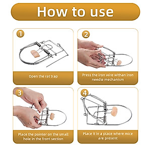 2 Pack Small Animal Traps Mouse Trap,Spring Trapt Rodent Cage,Suit for Rat,Reusable