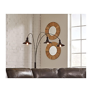 Signature Design by Ashley Sheriel Industrial Metal Arc Lamp with Adjustable Neck, Black