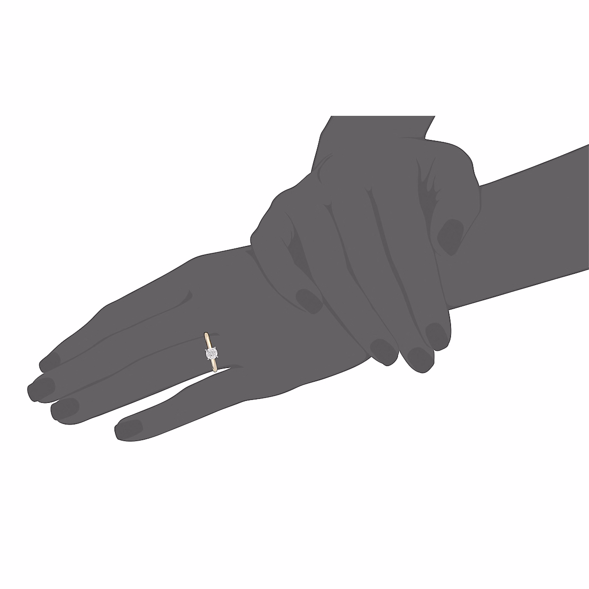 14k Yellow Gold Round Solitaire Diamond Engagement Ring (1/2 cttw, H-I Color, I2-I3 Clarity), Size 8