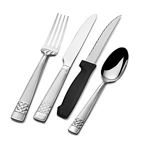 Pfaltzgraff Carlisle 16-Piece Flatware Set, Silver