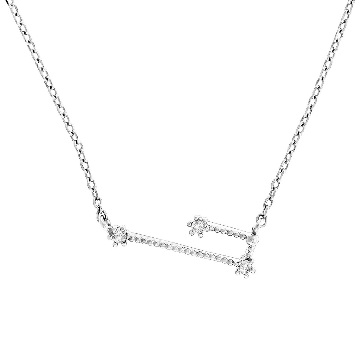 PAVOI 14K White Gold Plated Astrology Constellation Horoscope Zodiac Necklace 16-18" - Taurus
