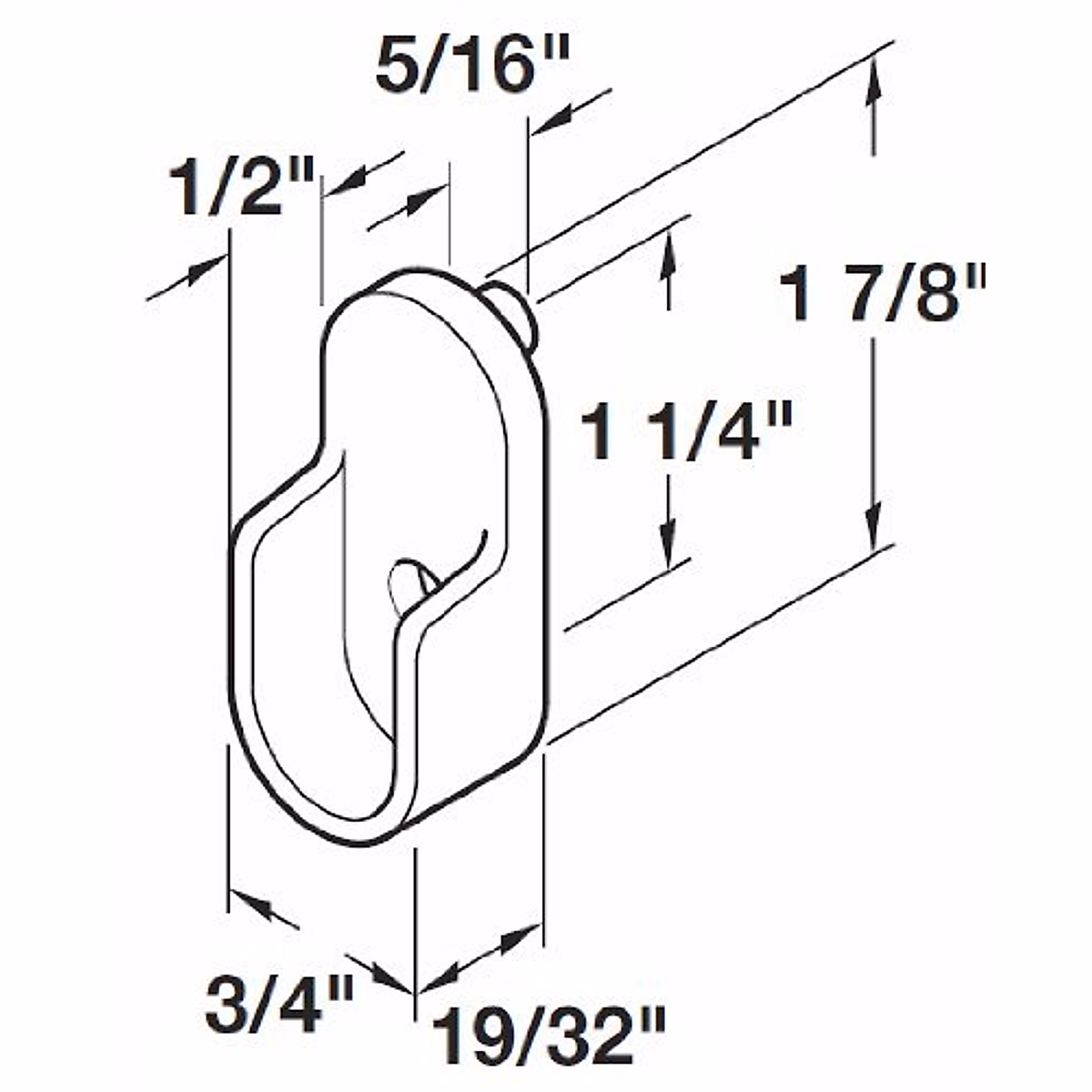 Home750-Oval Closet Rod End Supports w/Rear Facing 5mm Pins - 15mm x 30mm - Polished Chrome Finish - Set of 4