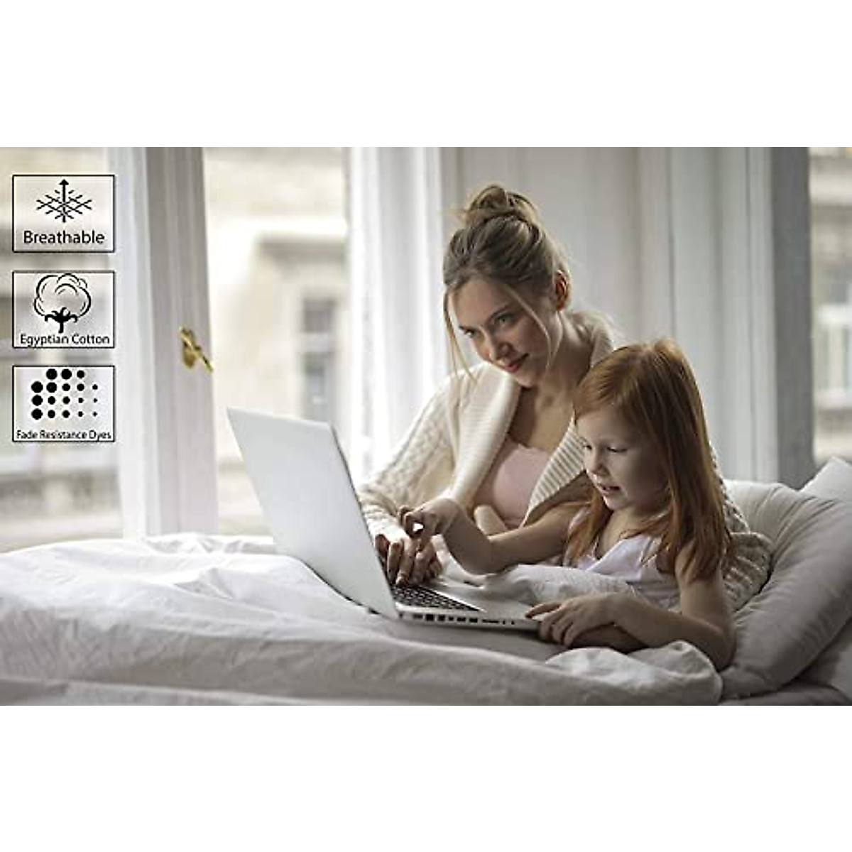 Pillow Protectors Cases Covers King Pillowcases 20'' x 40'' White Pillow Cover Egyptian Cotton Pillow Cases 1000 Series Pillowcases King Size Set of 2