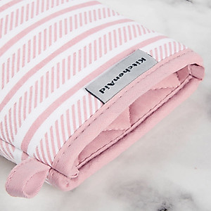 KitchenAid Albany Mini Oven Mitt 2-Pack Set, Dried Rose, 5.5"x8"
