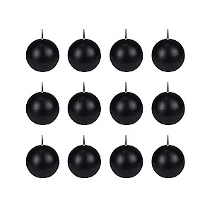 Zest Candle 12-Piece Ball Candles, 2-Inch, Black