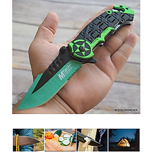 8.25 Inch Mtech Tactical Rescue Stainless Steel Open Folding Pocket Knife With Clip Outdoor Survival Hunting Knife for Camping by Survival Steel