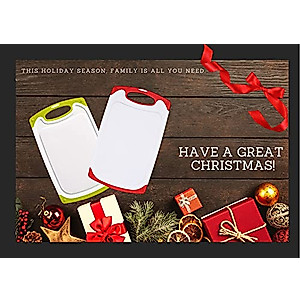 Raj Plastic Cutting Board Reversible Cutting board, Dishwasher Safe, Chopping Boards, Juice Groove, Large Handle, Non-Slip, BPA Free (Large (15.75" x 9.45"), Red and Green)