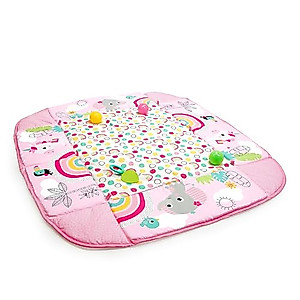 Bright Starts 5-in-1 Your Way Ball Play Baby Activity Play Gym & Ball Pit, Includes 7 Toys, Newborn to Toddler - Rainbow Tropics (Pink)