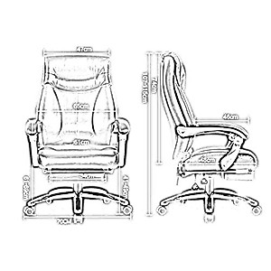 XXXDXDP Office Chair Swivel Ergonomic High-Back Executive Desk Chair Adjustable Height, Black, PU