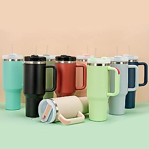 YOUEXPERT 40 oz Tumbler with Handle and Straw Tumbler with Lid and Straw Stainless Steel Tumblers, Car Mug Outdoor Sports Travel 40oz Insulated Tumblers (black)