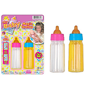 Ja-Ru Magic Baby Doll Bottles Milk Bottle and Juice Bottle, Great Baby Doll Accessories. Set with 2 Bottles. 701-1