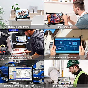 EVICIV Touch Screen 7" for Raspberry Pi, 1024X600 IPS Display Portable Monitor Dual-Speaker USB HDMI Computer Monitor Compatible with Raspb Pi 5/4/3/Zero/Windows/Drive-Free