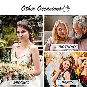 Bride To Be Sash & Bride Crown Kit, CIEHER Bridal Shower Decorations Rose Gold Bachelorette Party Decorations Queen Princess Crown for Women Girls, Bridal Tiara Gifts for Bride Crytal Crown and