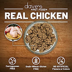 Dave's Pet Food Grain Free Wet Cat Food (Chicken), Made in USA Naturally Healthy Canned Cat Food, Added Vitamins & Minerals, Wheat & Gluten-Free, 12.5 oz (Case of 12)