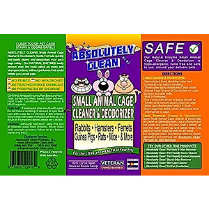 Amazing Small Animal Cage Cleaner, Just Spray/Wipe, Easily Removes Messes & Odors - Hamster Cages, Mice, Rat Cage, Guinea Pig Cage, Rabbit Cage, Ferret Cage, Dog Cage - USA Made