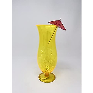 Greenbrier Luau Hurricane Glasses, 24.4 oz. - Plastic - POOL SAFE, Pink, Yellow, Purple, Green