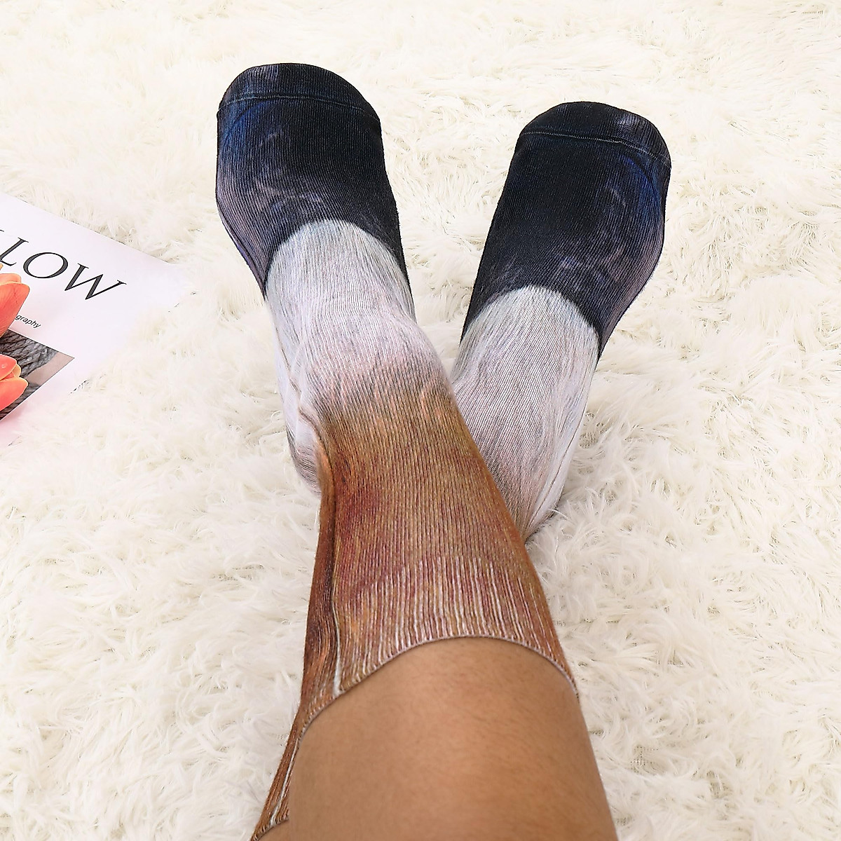 Tiaronics 3D Socks Unisex Adult Animal Paw Crew Socks - Sublimated Print (Horse)